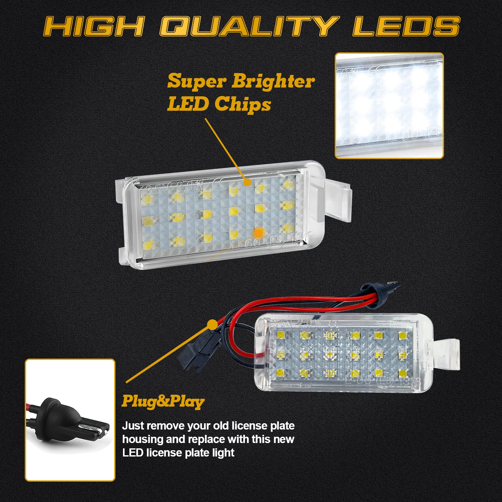 Super Bright LED License Plate Lights Tag Light For Ford Falcon BA BF ...